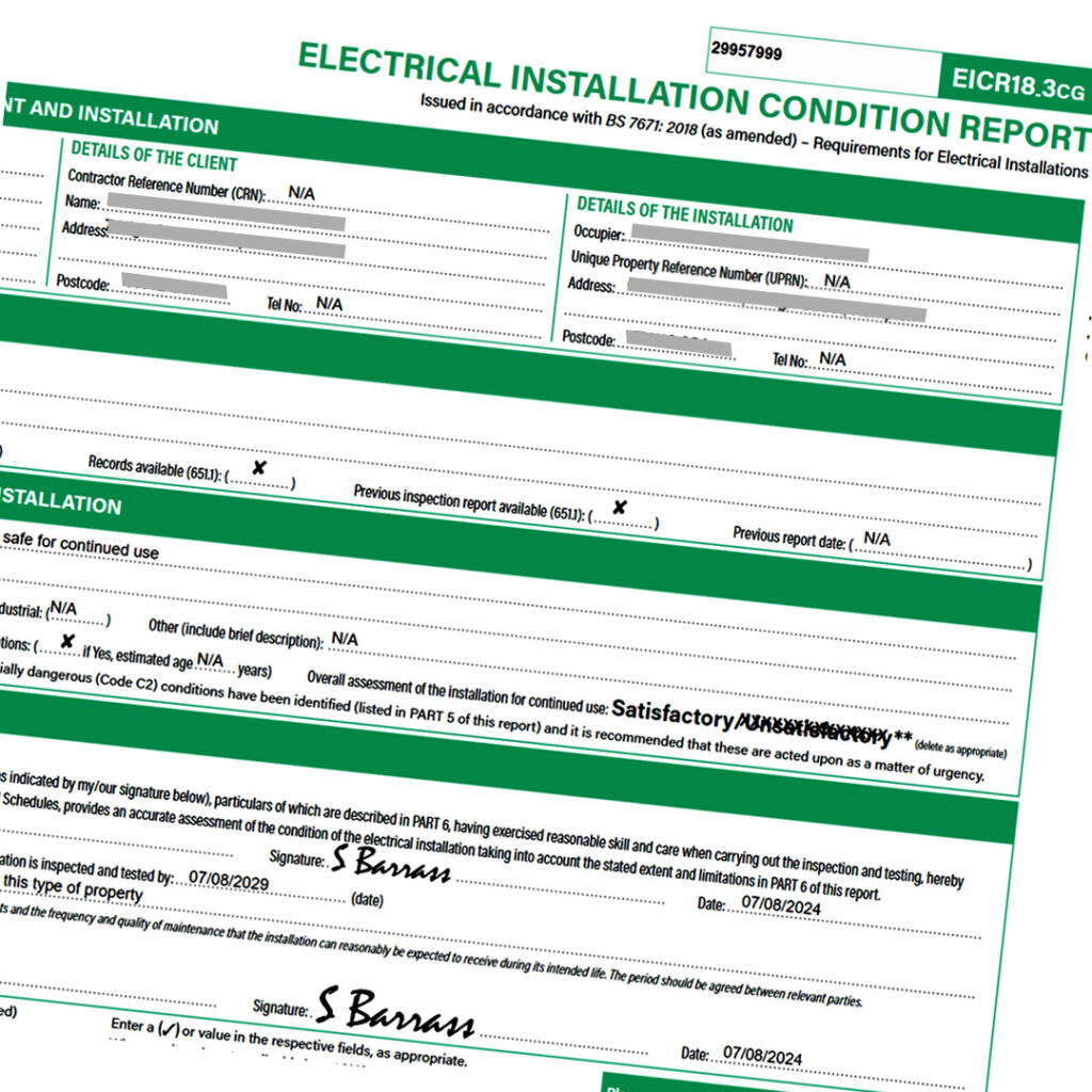 EICR Testing & Certificate - Simon Barrass Electrical
